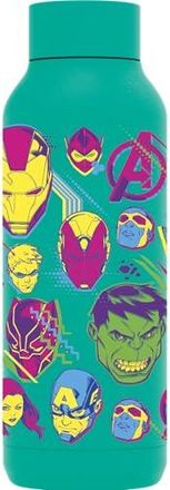 Quokka Avengers Neon Thermosflasche, Edelstahl, massiv, Jadegrün, 510 ml