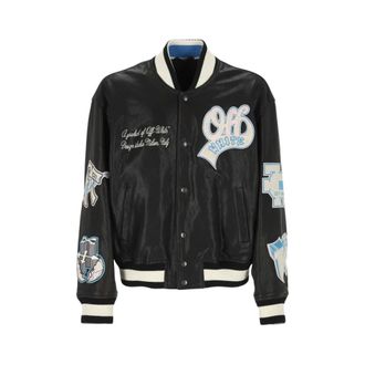 Off-white Blouson en cuir Off-white - Homme - Vestes - Noir - Taille: L