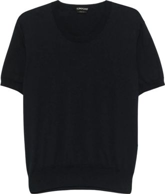 Tom Ford Homme, Pulls, Bleu, Taille: 4XL T-shirt en maille fine