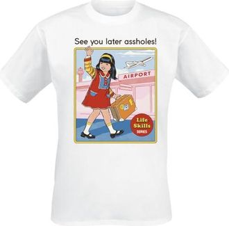 Steven Rhodes See You Later Assholes Homme T-Shirt Manches Courtes Blanc XXL