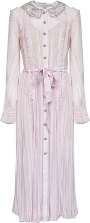Self Portrait Femme, Robes, Rose, Taille: 38 FR Pleated Georgette Midi Dress