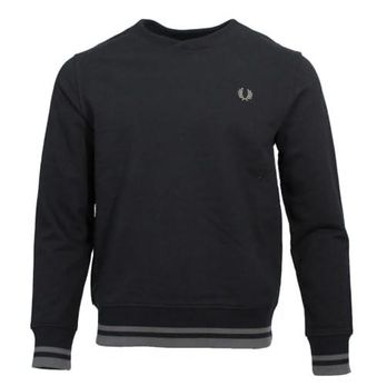 Fred Perry Pull &agrave; col rond pour homme M6588, Noir, S