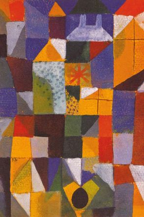 1art1 Paul Klee Poster Städtische Komposition Mit Gelben Fenstern, 1919 Kunstdruck Bild 180x120 cm