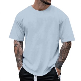 Minetom Oversized Tshirt Herren Rundhals Kurzarm Oberteil Weit Geschnittenes Longshirt Basic Vintage Clothes Gym T-Shirt Herren Oversize Fit Sweatshirt Top Lo
