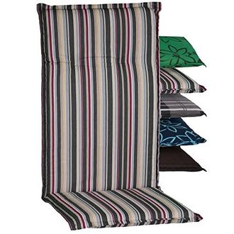 Beo Sitzkissen Gartenstuhlauflage Hochlehner Serie Barcelona M707 grau/Bordeaux Waldbeere