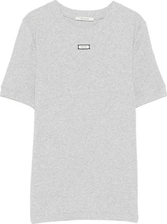 Entire studios Entire Studios, Femme, Tops, Gris, Taille: 38 FR T-shirt Logo Texture C&ocirc;tel&eacute;e