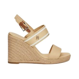 Tommy Hilfiger Webbing High Wedge Sandal - - Shoes - Damen - Beige - 41 EU