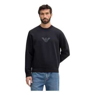 Emporio Armani Logo Crewneck Sweatshirt - - Sweatshirts & Hoodies - Herren - Blau - M