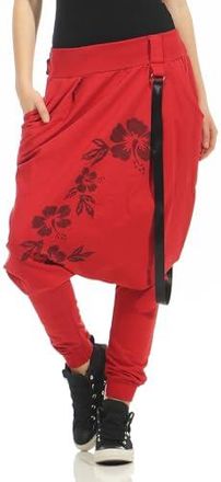 Malito more than fashion Malito Boyfriend Pantalon Bretelles Baggy Harem Aladdin 91085 Femme Taille Unique (Rouge)
