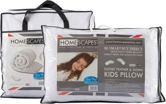 Homescapes Kinder Bettdecken-Set: Sommer-Bettdecke 120x150 cm (210 GSM) & Kinder-Kopfkissen 40x60 cm, G&auml;nsefedern- & Daunen-Decke und Kissen f&uuml;r Kinder, Oeko-TEX