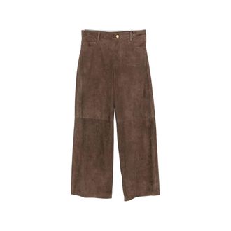 Max Mara Femme, Pantalons, Brun, Taille: 38 FR Pantalon en cuir S