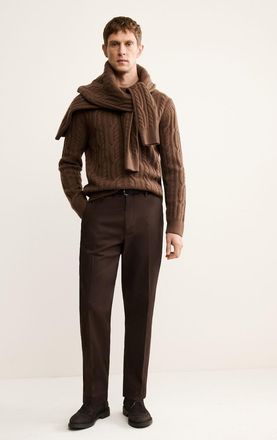 Mango Pull 100 % coton tressé caramel - Homme - XXL - MANGO MAN