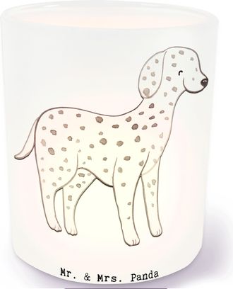 Mr. & Mrs. Panda Kerze Dalmatiner Moment - Geschenk, Tierfreund, Windlicht Dekorieren, Teelichthalter, Hund, Kerzenlicht, Hundebesitzer, Windlicht