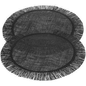 NUOBESTY 2 St&uuml;ck Rundes Gewebtes Platzset 38cm aus Robustem Material Tischuntersetzer f&uuml;r Esstisch Hitzebest&auml;ndig und Dekorativ f&uuml;r Zuhause und Restaurant