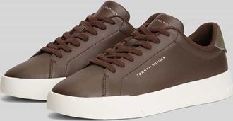 Tommy Hilfiger Sneaker aus Leder-Textil-Mix mit Label-Schriftzug