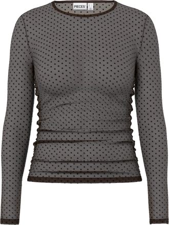 Pieces Pcbobo Ls Mesh Rouching Top JRS Noos
