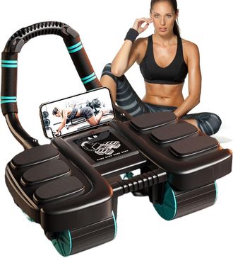 Generico AB-Rollenrad, AB-Trainingsrad, Fitnesstrainer, Bauchmuskeltrainer, Auto, tragbarer AB-Roller für das Fitnessstudio zu Hause, Ganzkörpertrainingsgerät,
