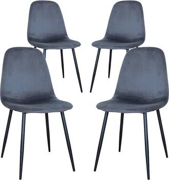Gardenia Becky Stühle, Stahl, Grau, 4, Einheit