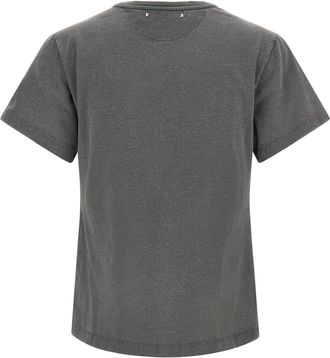 Golden Goose Logo-Embroidered Cotton T-Shirt - Grey
