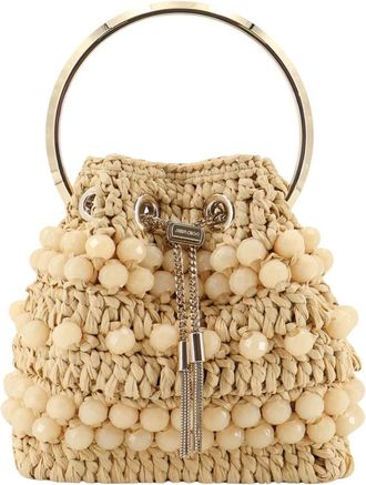 Jimmy Choo London Femme, Sacs, Beige, Taille: ONE Size Bon Bon Bucket Bag