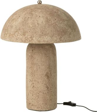 Paris Prix Lampe &agrave; Poser en Papier M&acirc;ch&eacute; Champignon 50cm Beige