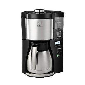 MELITTA Cafeti&egrave;re &agrave; filtre Look V Therm Timer Noire, avec Carafe thermique et fonction minuterie, R&eacute;servoir deau amovible et programme de d&eacute;tartrage, capacit&eacute;