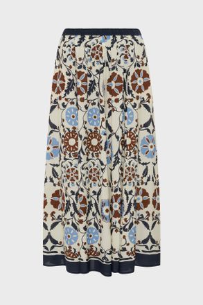 Gerard Darel Jupe longue imprim&eacute; v&eacute;g&eacute;tal - JONIA - Ecru