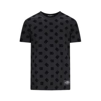 Dolce & Gabbana L&auml;ssiges Baumwoll-T-Shirt f&uuml;r M&auml;nner - - Tops - Herren - Schwarzk - M