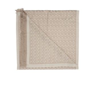 Ferragamo Gancini-Motiv Schal - - Accessories - Damen - Beige - ONE SIZE
