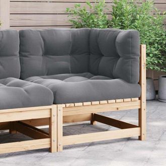 vidaXL Canap&eacute; dangle de jardin avec coussins gris Bois de pin massif