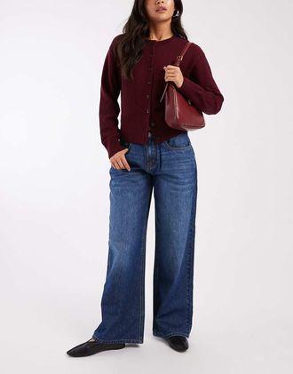 Daisy Street Baggy-Jeans in Blau mit niedrigem Bund