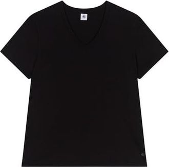 Petit Bateau A0CSD Tee Shirt Manches Courtes, Noir, XXL Femme