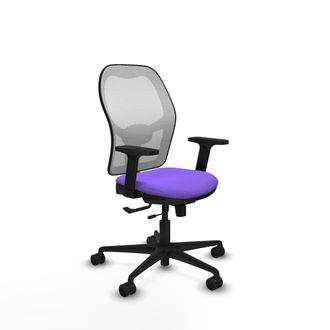 Piqueras y Crespo Schreibtischstuhl, wei&szlig; und lila, mit 2D-Armen, h&ouml;henverstellbare Lendenwirbelst&uuml;tze, ausgestattet mit Syncro/Traslack und injiziertem Schaumstoff, We