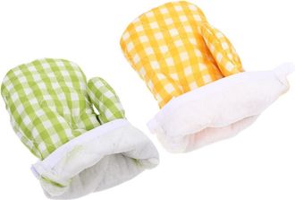 BESTONZON 2 Stücke Kinder Topflappen Handschuh rutschfeste Ofenhandschuhe Topfhandschuhe Hitzebeständige Backhandschuhe Grillhandschuh Kochen Backen Grillen Dek