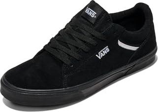 Vans Homme Seldan Shoe | Retro Tennis Inspired Sneakers for Fashion, Work & Everyday Wear Basket, Suede Black/Black, 46 EU