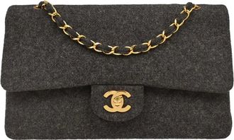 Chanel 1990 Schultertasche mit Klappe - Grau