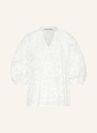 Lilienfels Lilienfels Blusenshirt Mit Lochspitze weiss