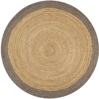 vidaXL Teppich Handgefertigt Jute mit Grauem Rand 120 cm Vidaxl