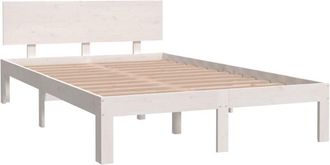vidaXL Massivholzbett ohne Matratze Weiß 120x200 cm Kiefernholz Vidaxl