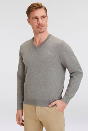 GANT V-Ausschnitt-Pullover Classic Cotton V-Neck Premium Strickjersey aus weicher 100% Baumwolle, &Uuml;bergangspullover