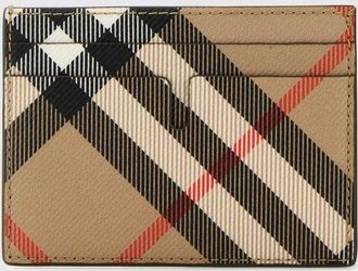 Burberry Porte-cartes plat en coton enduit &agrave; motif Vintage check