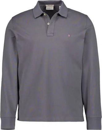 GANT Herren Polo-Shirts grau Baumwoll-Piqu&eacute;