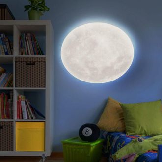 Trio Plafonnier salon lumi&egrave;re plafonnier salle &agrave; manger lampe chambre lumi&egrave;re, acrylique blanc, aspect lune dimmable t&eacute;l&eacute;commande, led 22W 2460Lm