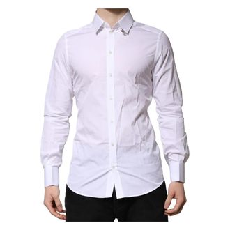 Dolce & Gabbana Wei&szlig;e Baumwolle Gold Formelles Hemd - - Shirts - Herren - Wei&szlig; - M