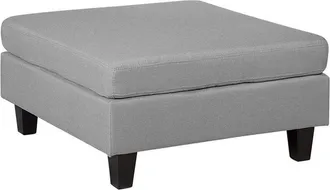 Beliani Pouf de Type Ottoman pour Canap&eacute; Modulable ou &agrave; Acheter Seul Tapiss&eacute; en Tissu Gris Clair de Qualit&eacute; pour Salon Moderne et Scandinave Beliani
