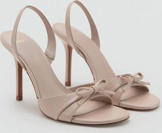 Mango Sandales &agrave; talon avec brides et d&eacute;tail nauds nude - Femme - 35 - MANGO