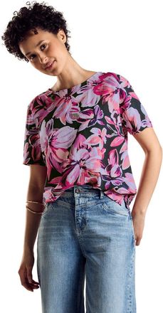 Street One Damen A321501 Materialmix T-Shirt, Magnolia Pink, 36