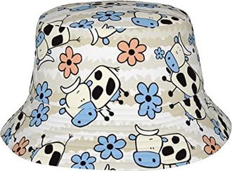Generic Doux Chapeau de Plage Vache Mignonne Chapeaux de Soleil de Plage Anti-UV Beach Sun Hat pour Filles Randonnée Plage