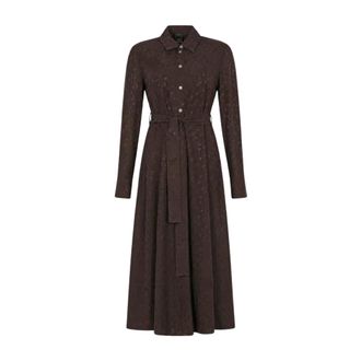 Pinko Langes Hemdblusenkleid mit G&uuml;rtel - - Dresses - Damen - Braun - L