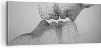 Arttor Panorama Bilder auf Leinwand 100x40cm Leinwandbild mit Rahmen Kuss Liebe Paar Groß Wanddeko Bild Schlafzimmer Küche Wandbilder Dekoration Wohnzimmer W